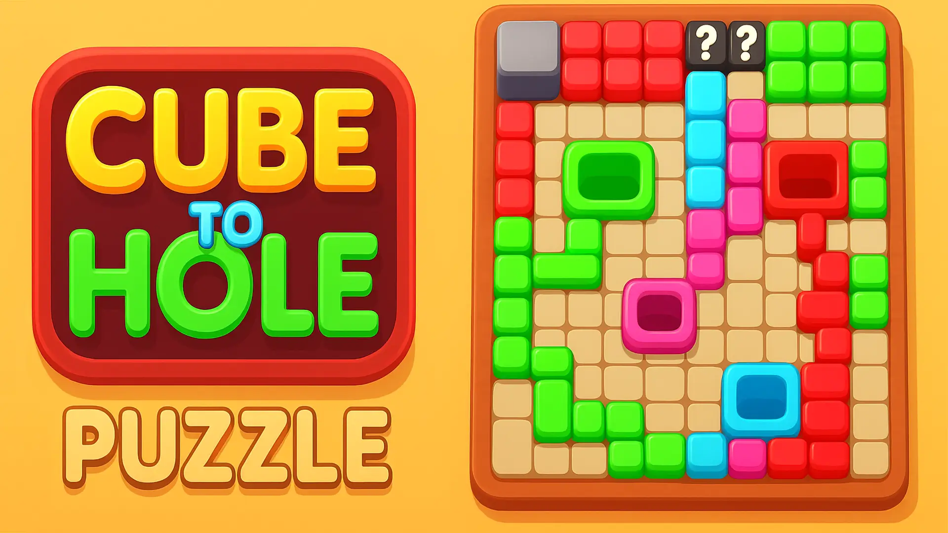 Play Cube to Hole Puzzle Online 🟨 No Download Brain Teaser!